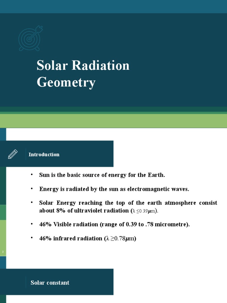 Introduction to Solar Radiation Geometry | PDF | Electromagnetic ...