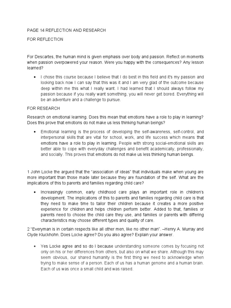 Reflecting on Passion and Learning | PDF | Mind | Knowledge