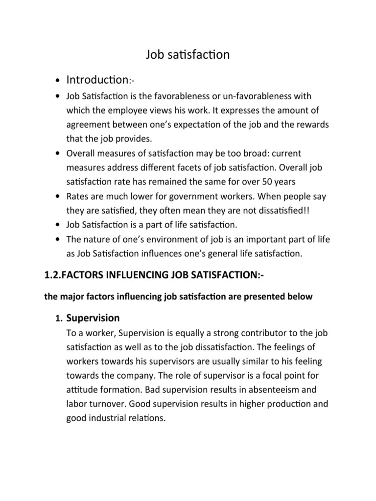 Analyzing Factors that Impact Job Satisfaction: A Study of Employees at ...