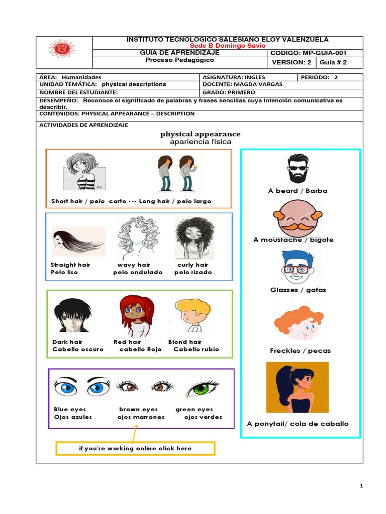 #2 Physical Descriptions. Segundo Periodo | PDF | Cuerpo humano | Belleza