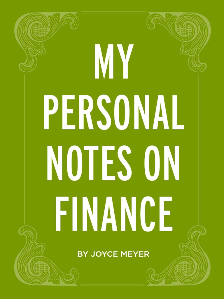 My Personal Notes On Finance - Joyce Meyer (Naijasermons - Com.ng ...
