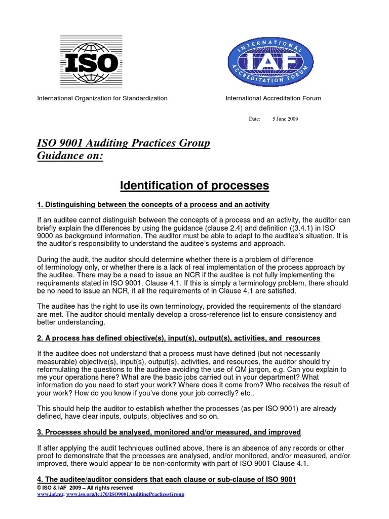 APG IdentifyProcesses | PDF | Audit | Iso 9000