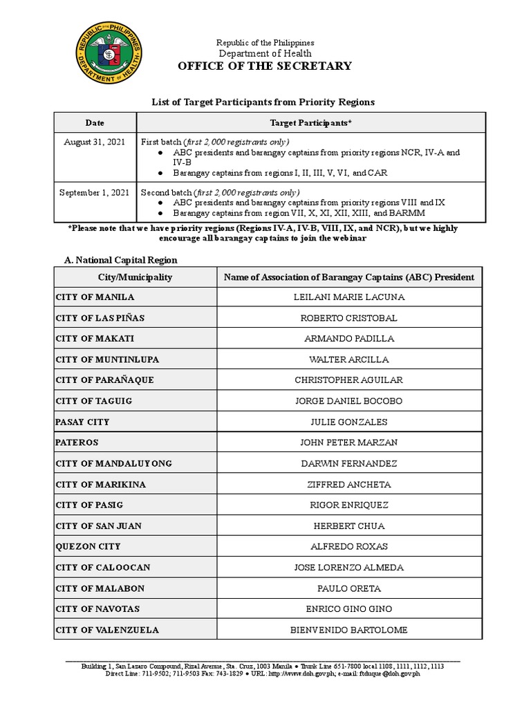 DOH Bakuna Champions | PDF | Metro Manila | Web Conferencing