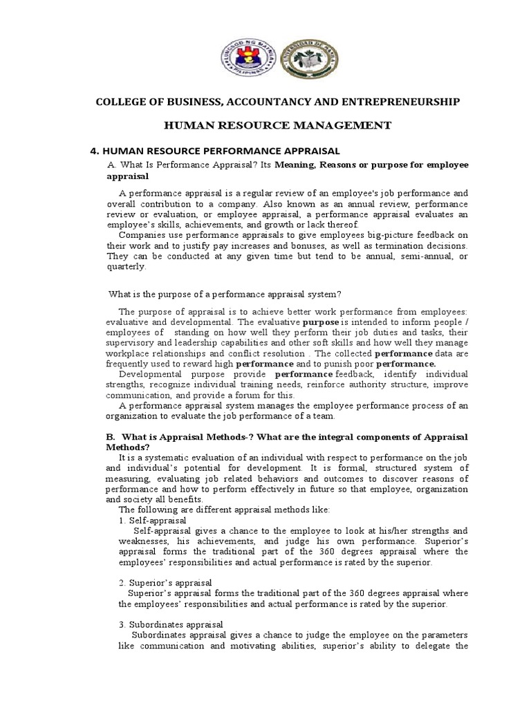 HR Performance Appraisal Guide | PDF | Performance Appraisal | Employment