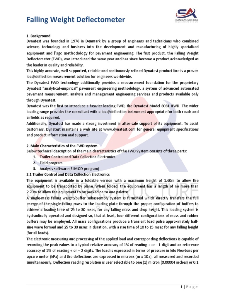 Falling Weight Deflectometer: Ethodology | PDF