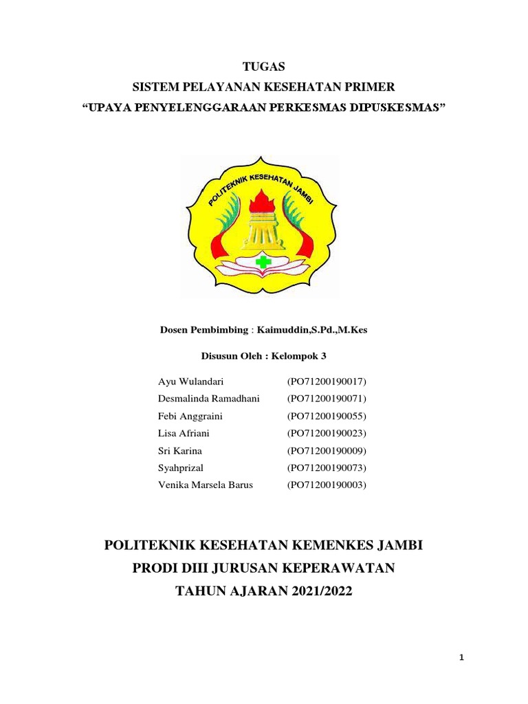 Kelompok 3-Makalah Perkesmas MK - Pelayanan Kesehatan Primer-3a | PDF ...