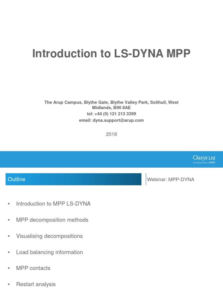 Introduction To LS-DYNA MPP&Restart | PDF | Load Balancing (Computing) | Message Passing Interface