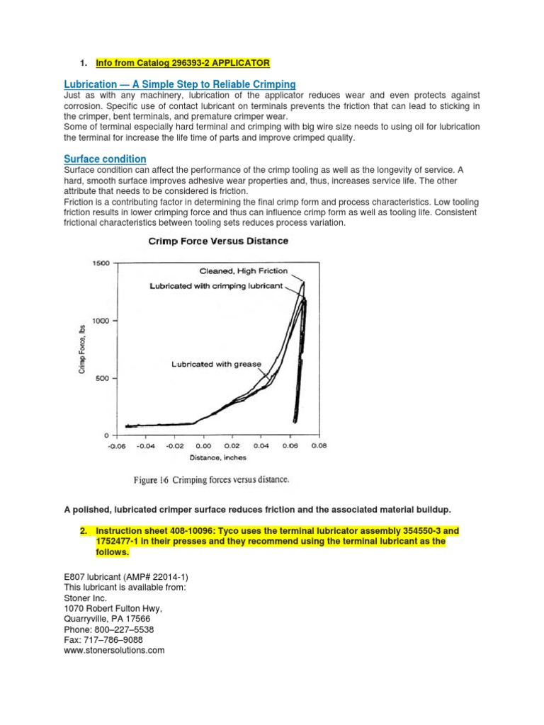 Tyco - Use of Terminal Lubricant | PDF