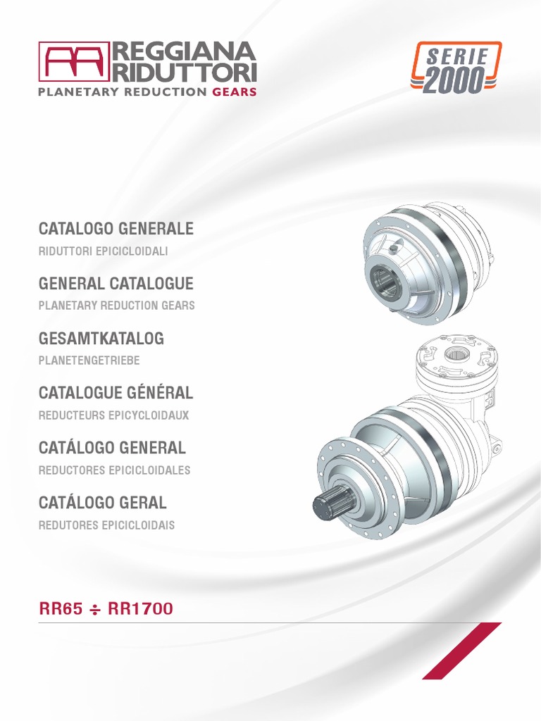 Brosur Gearbox Planetary Reggiana Ridduttori | PDF
