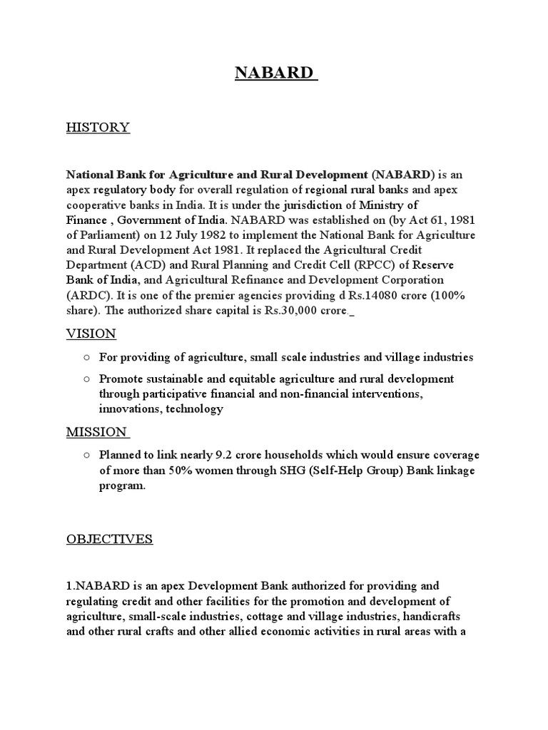 Nabard: History | PDF | Economies