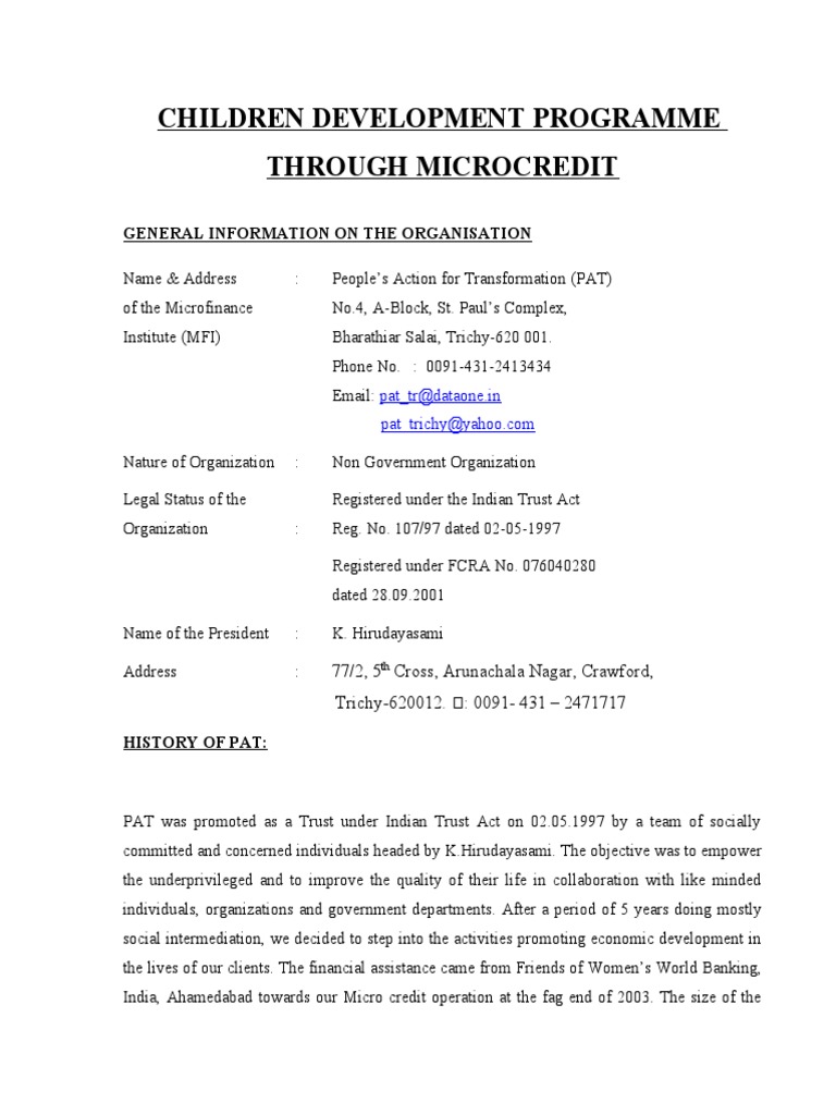 975 Project Proposal | PDF | Microfinance | Economies