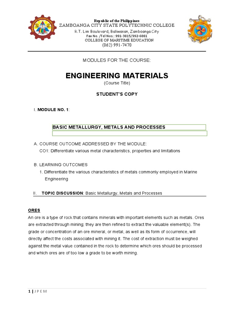 EMAT Module 1 | PDF | Cast Iron | Alloy