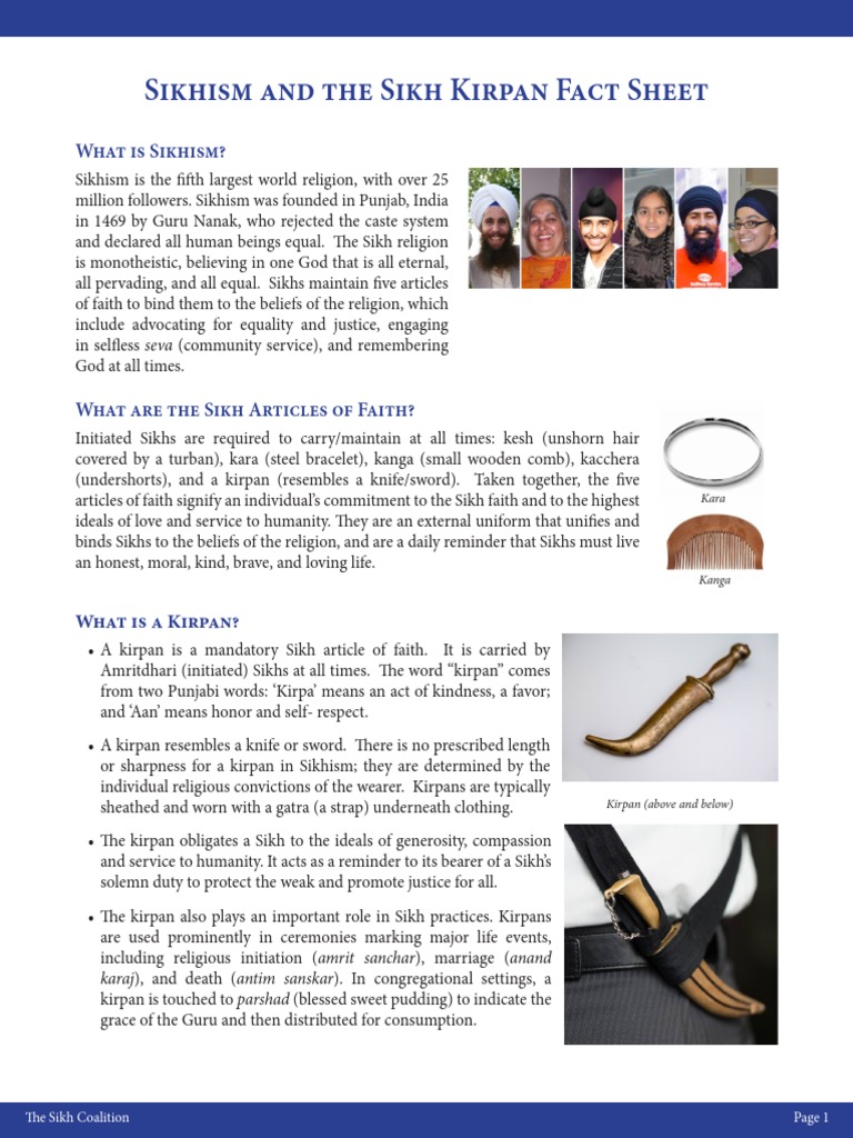 Kirpan Factsheet Aug2018 | PDF | Monotheistic Religions | Nāstika