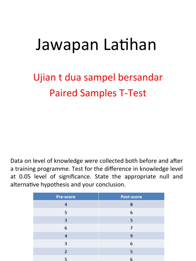 Latihan Paired Samples T-Test | PDF