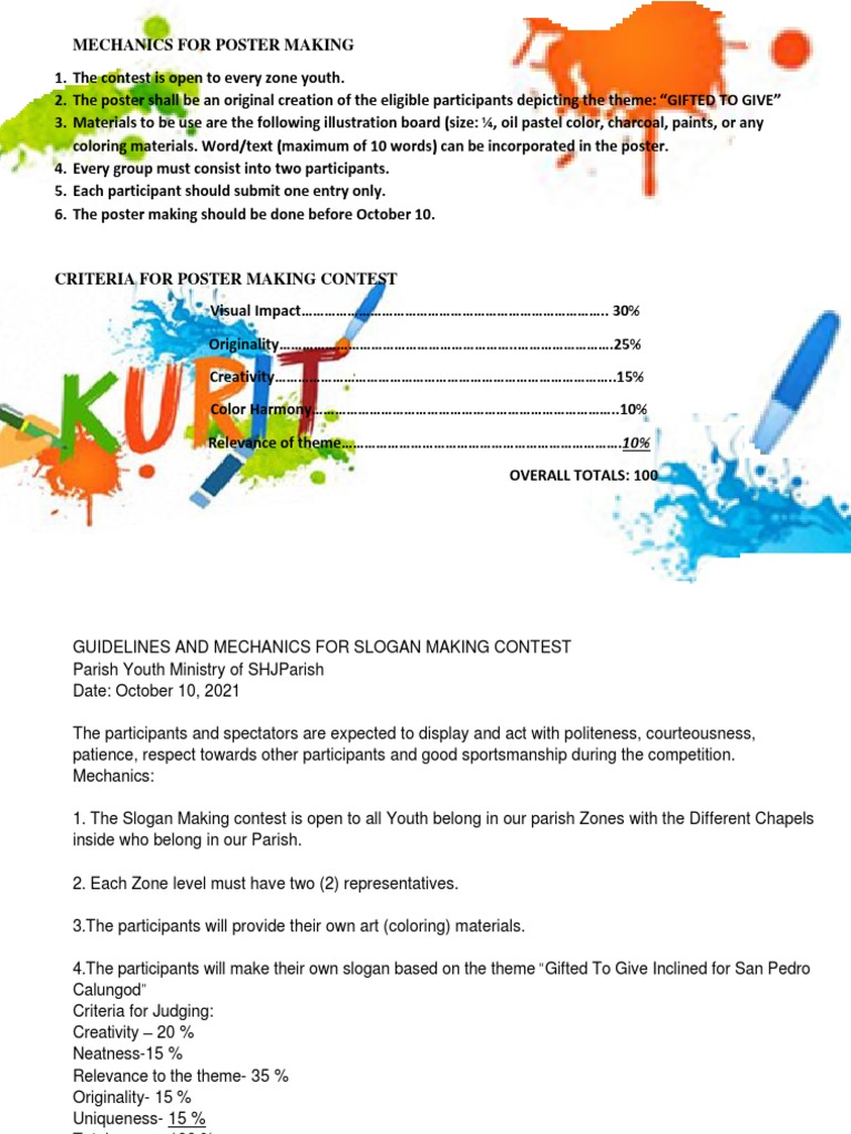 Mechanics For Poster Making, Filming and Slogan | PDF | Information ...