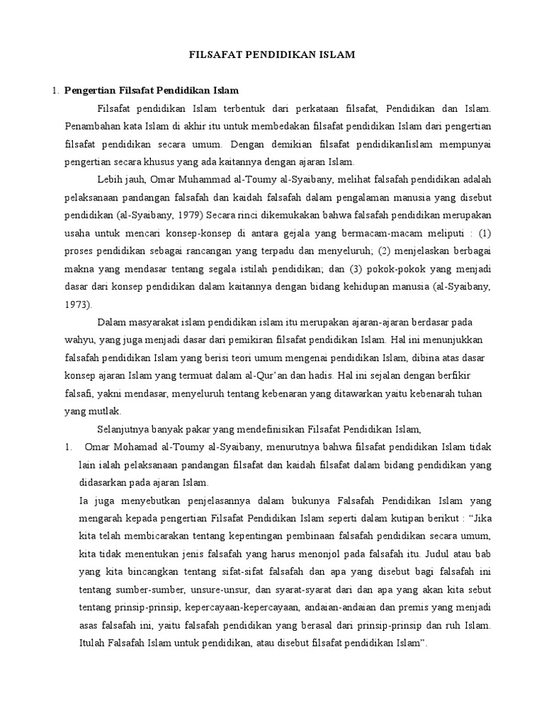 Filsafat Pendidikan Islam | PDF | Filsafat | Sains & Matematika