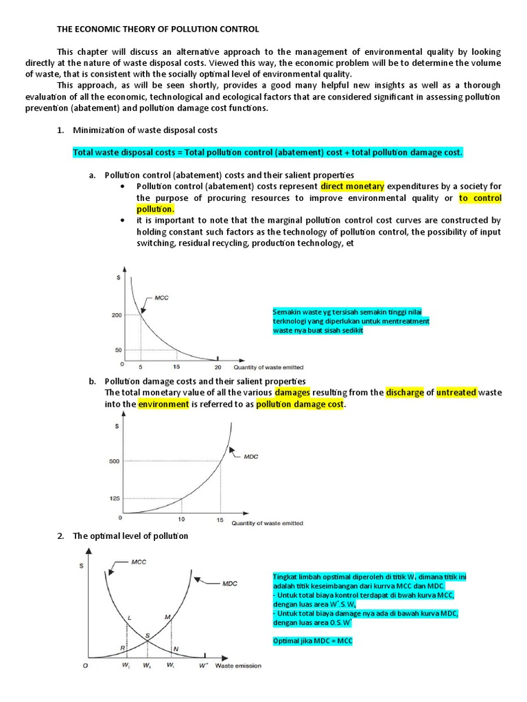 Optimal Pollution Level Analysis | PDF | Pollution | Cost