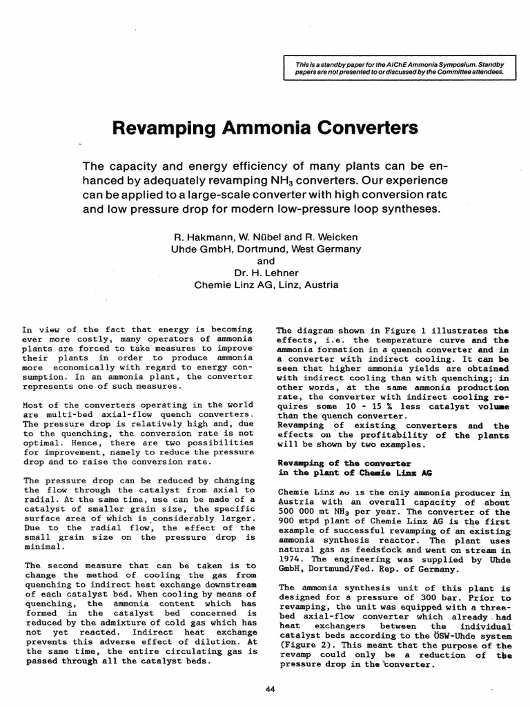 Revamping Ammonia Converter | PDF | Heat Exchanger | Ammonia Revamping Ammonia Converter | PDF | Heat Exchanger | Ammonia