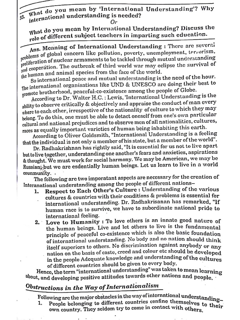 International Understanding | PDF