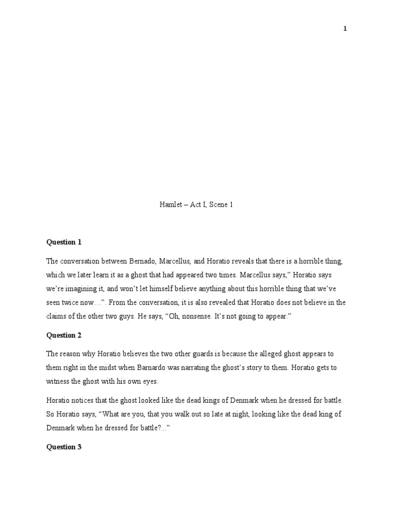 Hamlet Act 1 Scene 1 | PDF | Hamlet
