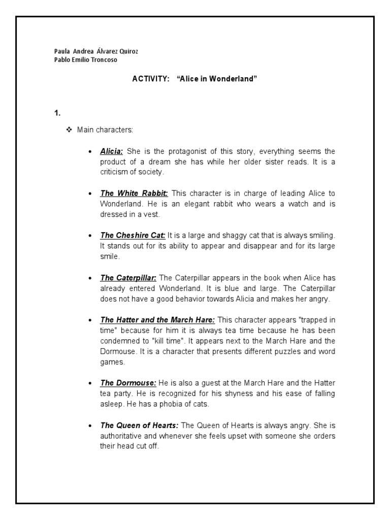An Analysis and Summary of Alice's Adventures in Wonderland | PDF | Alice's Adventures In ...
