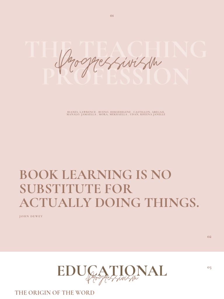 The Teaching Profession: Progressivism | PDF | Learning | Curriculum