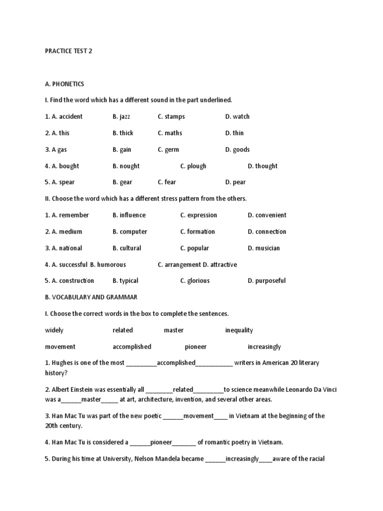 Practice Test 2 | PDF | Leonardo Da Vinci