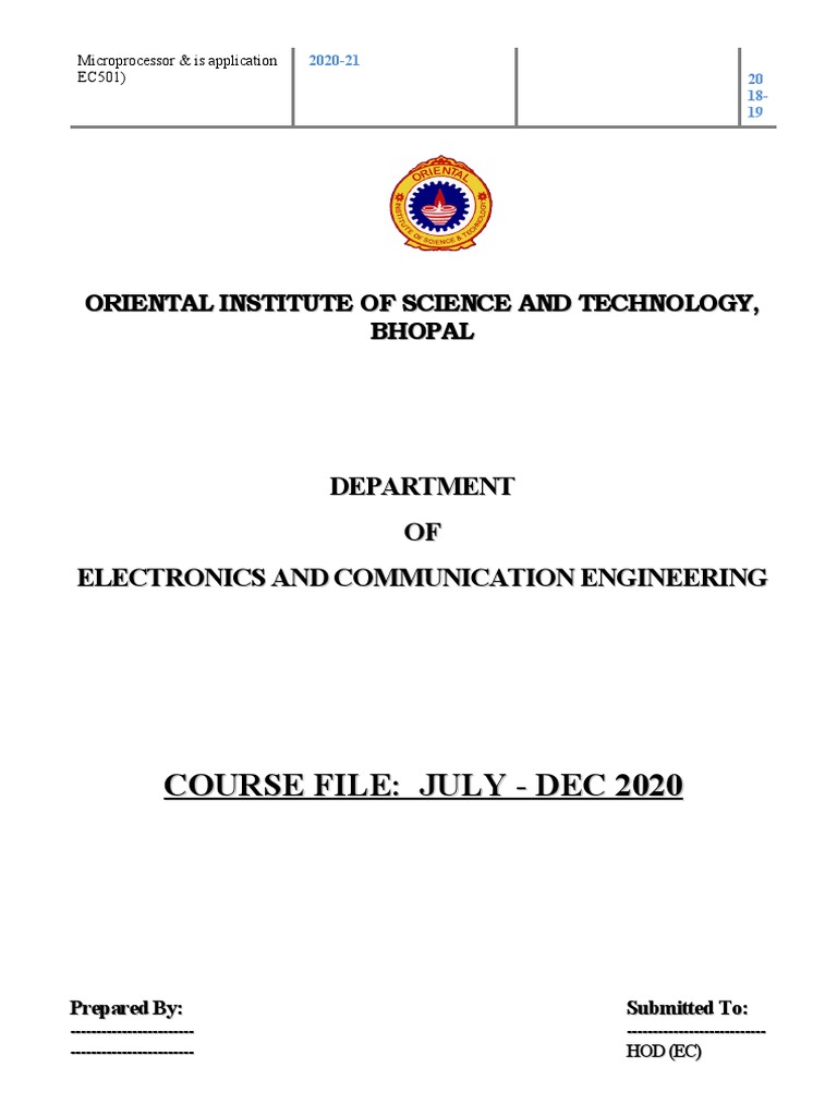EC501 Microprocessor Course Overview | PDF | Engineering | Microprocessor