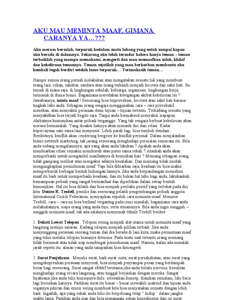 Aku Mau Meminta Maaf | PDF