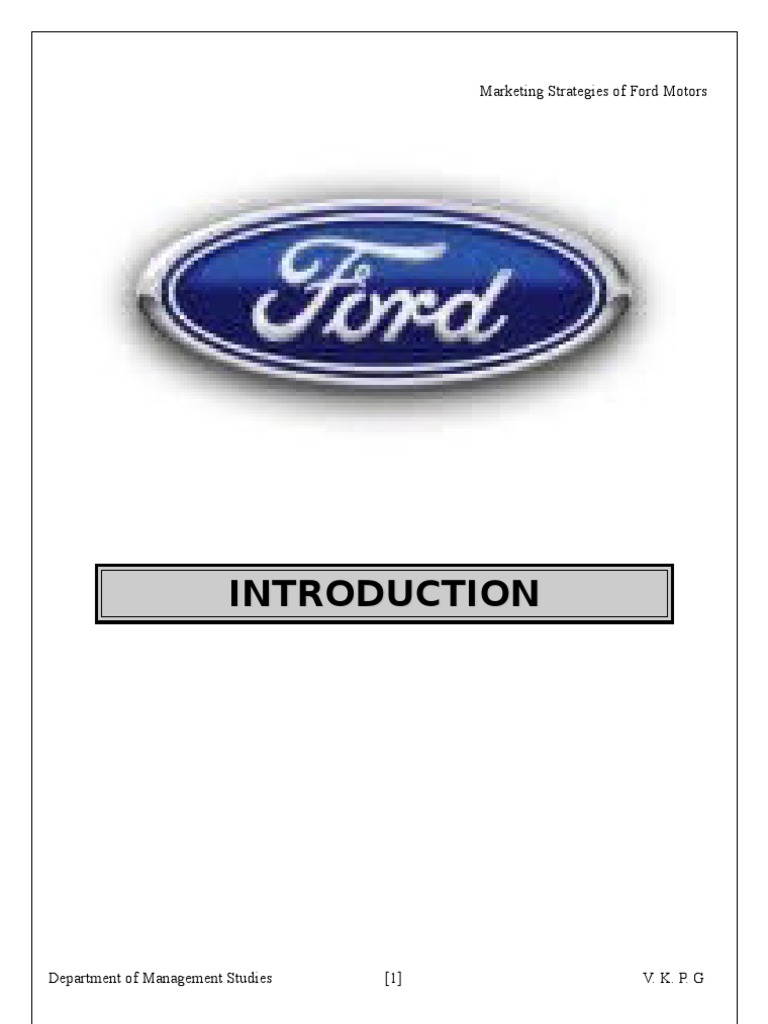 Marketing Strategies of Ford Motors | PDF | Ford Motor Company ...