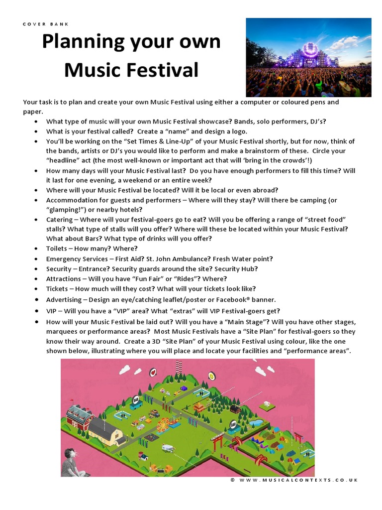 Planning Your Own Music Festival: Cover Bank | PDF