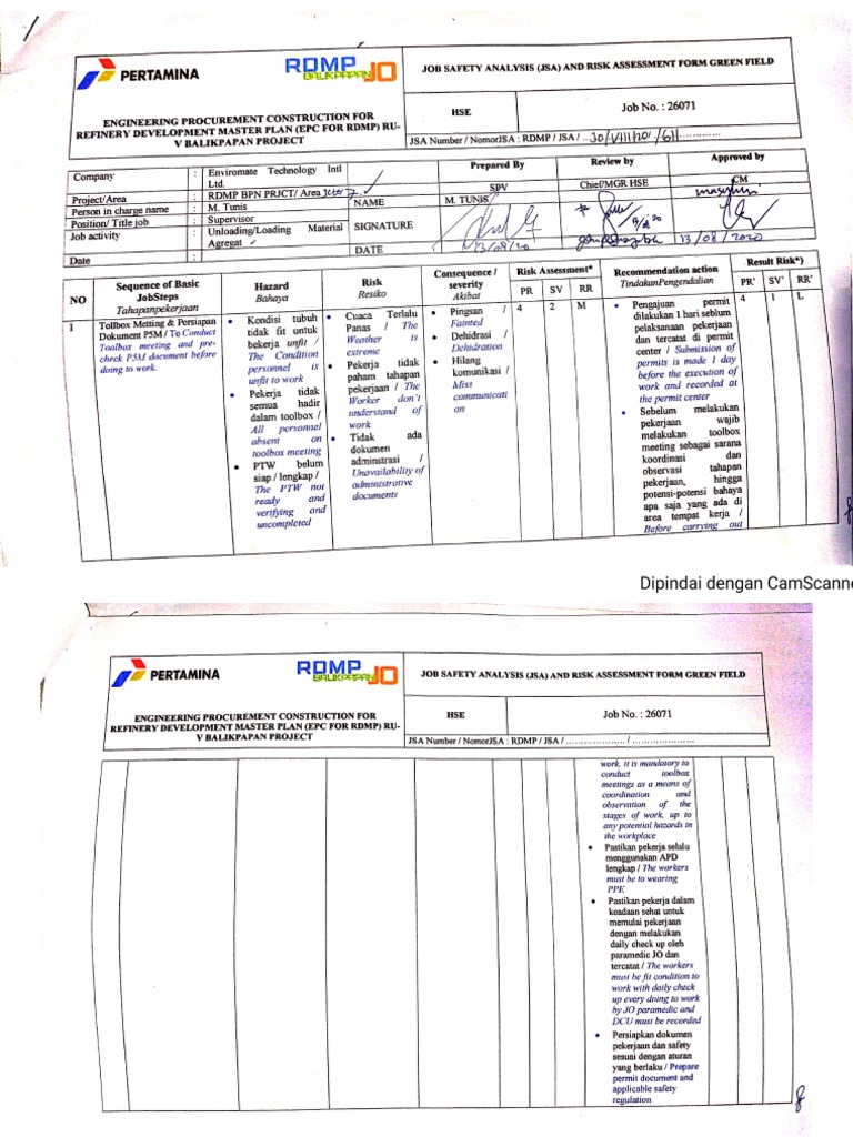 JSA Loading Unloading Aggregate Area Jetty 7a | PDF