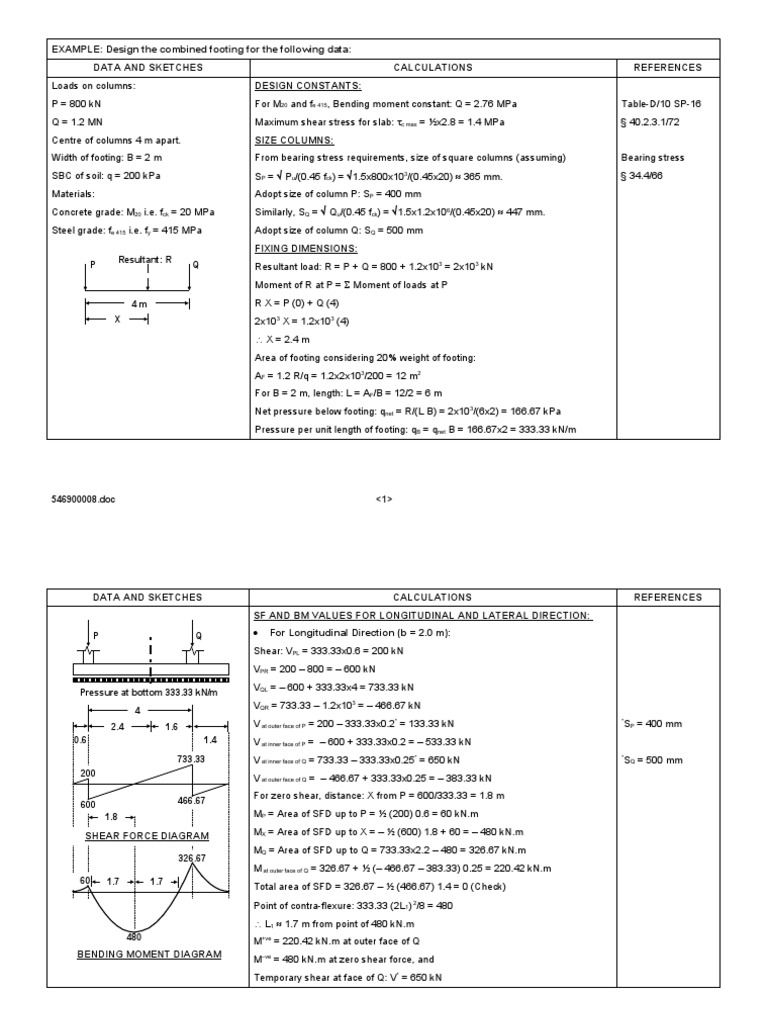 Structural Footing Design Guide | PDF | Bending | Pascal (Unit)
