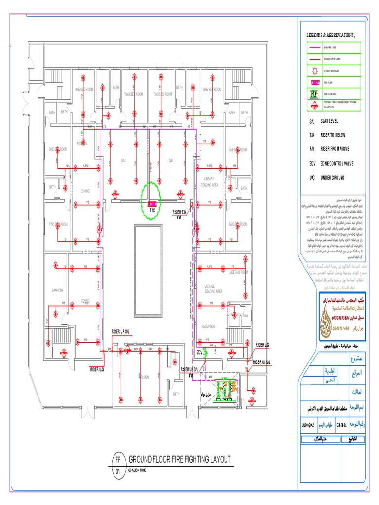 Ground Floor Fire Fighting Layout: Legends & Abbreviations | PDF ...