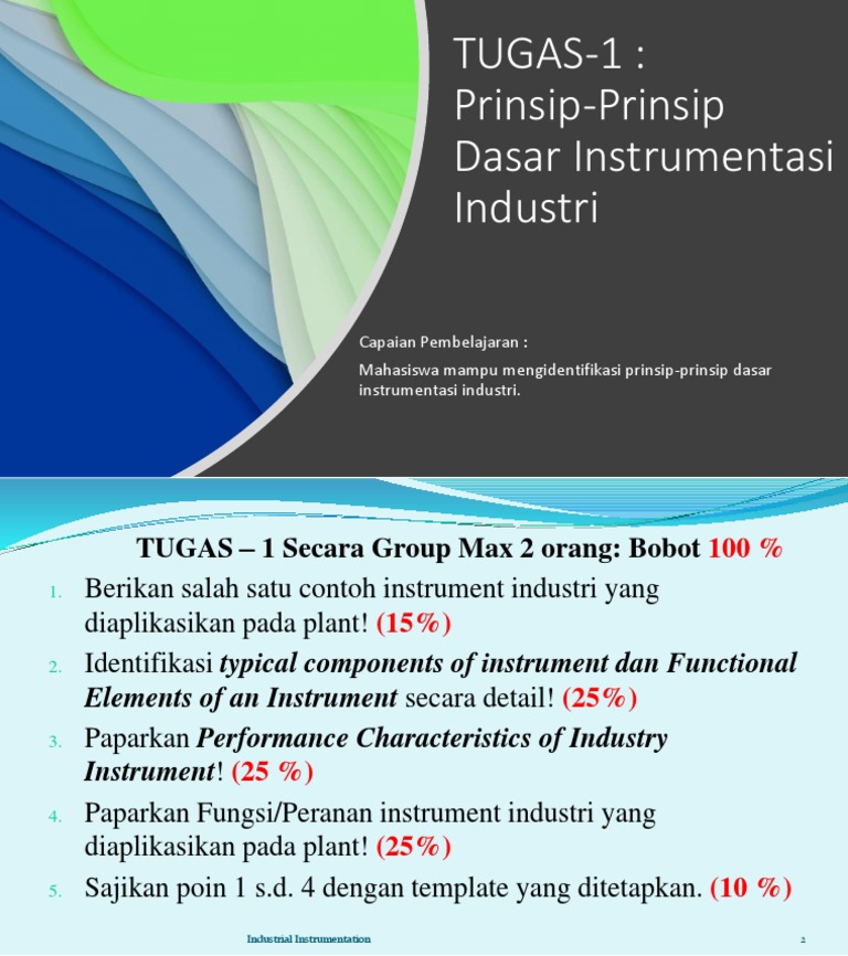 TUGAS I - Prinsip-Prinsip Dasar Instrumentasi Industri | PDF
