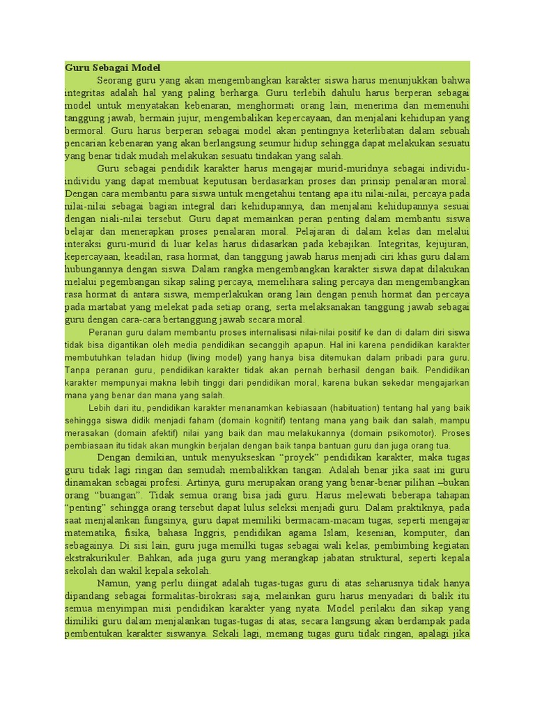Guru Sebagai Model | PDF | Karier & Perkembangan