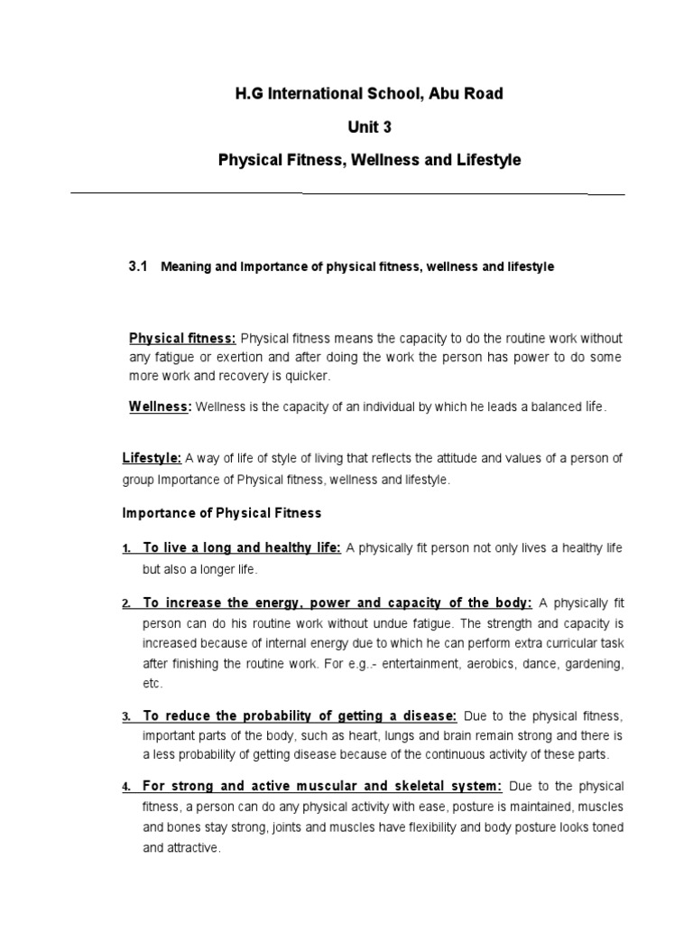 Importance of Fitness and Wellness | PDF | Physical Fitness | Happiness