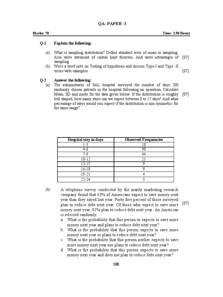 Assignment Paper 1 | PDF | Statistical Hypothesis Testing | Sampling ...