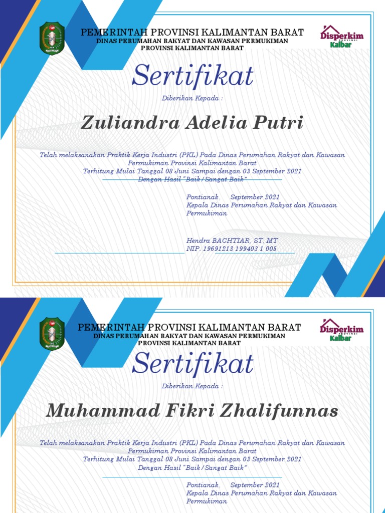 Certificate PKL | PDF