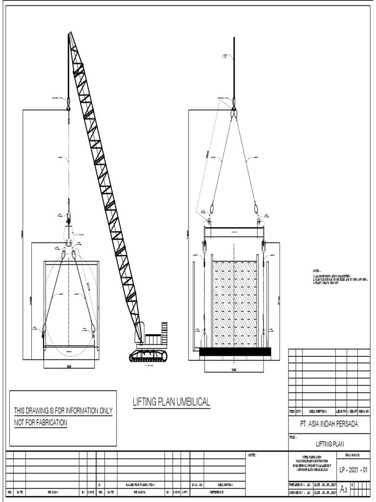 Lifting Plan Umbilical: Pt. Asia Indah Persada This Drawing Is For ...