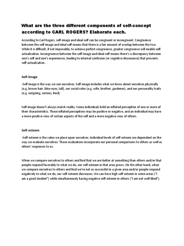 What Are The Three Different Components of Self-Concept According To ...