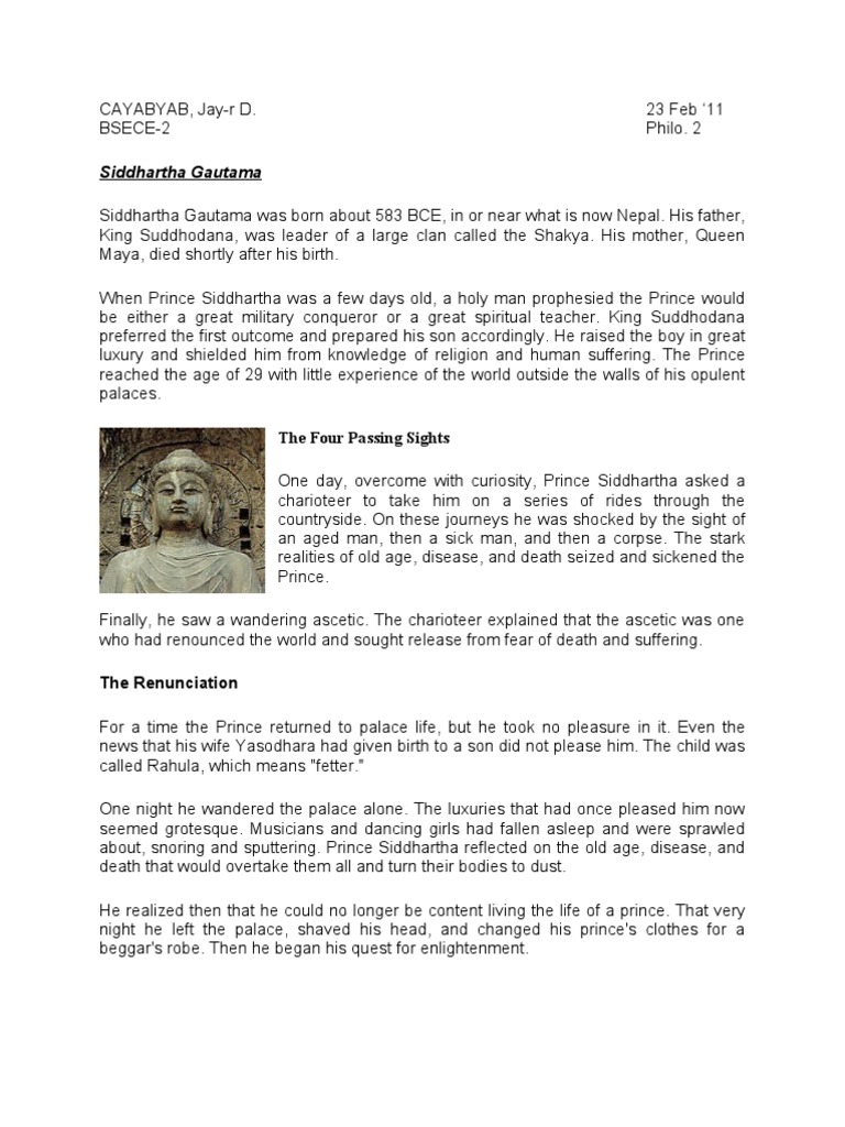 Siddhartha Gautama | PDF | Gautama Buddha | Religious Behaviour And ...