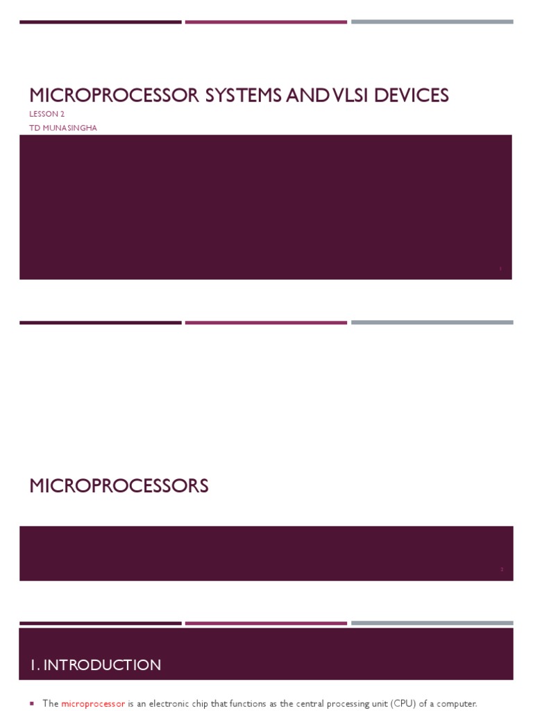 Microprocessor Systems and VLSI Devices - Part 1 | PDF | Central ...