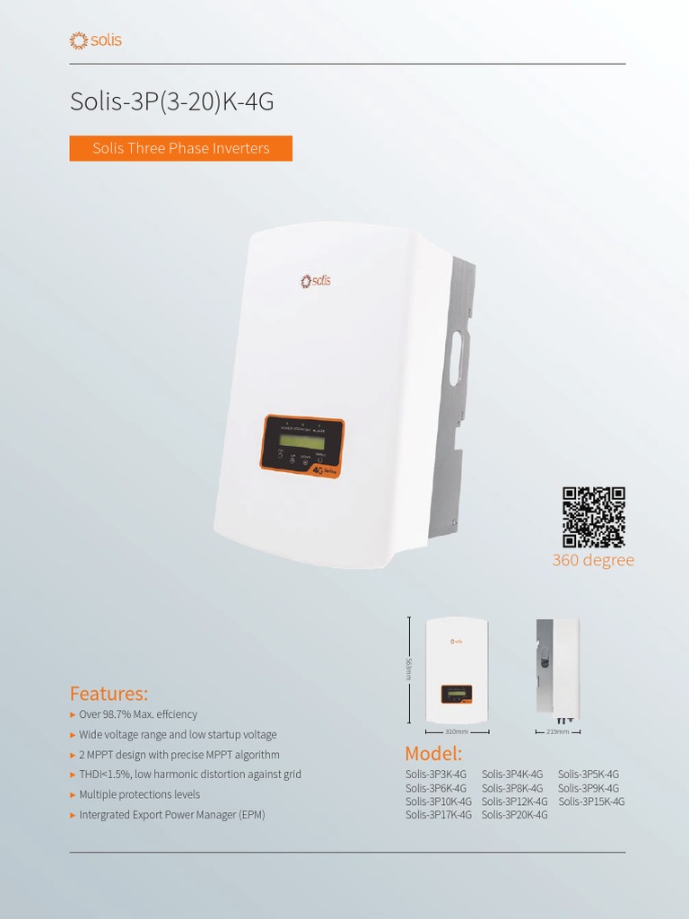 Solis-3P (3-20) K-4G: Solis Three Phase Inverters | PDF | Power ...