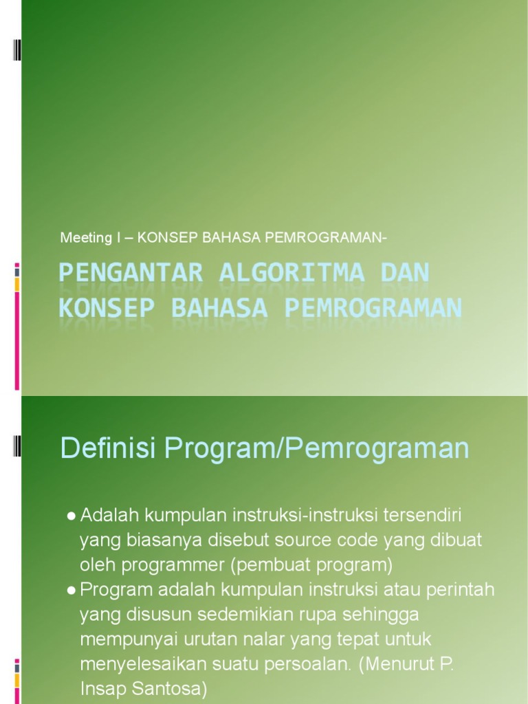 Pengantar Algoritma Dan Konsep Bahasa Pemrograman | PDF