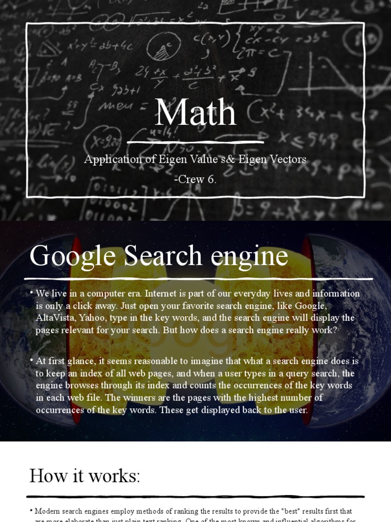 Application of Eigenvalues and Eigenvectors. | PDF | Applied Mathematics | Internet Search Engines