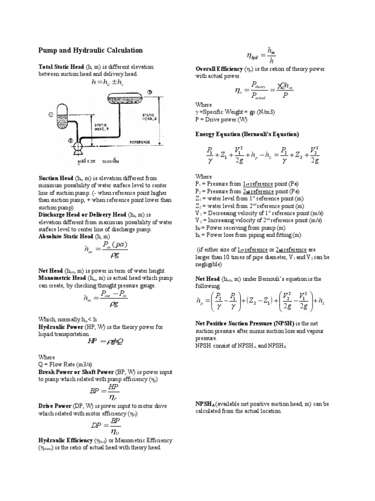 Pump and Hydraulic Calculation PDF Free | PDF | Pump | Liquids