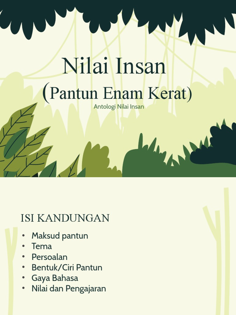 Nilai Insan (Pantun Enam Kerat) | PDF