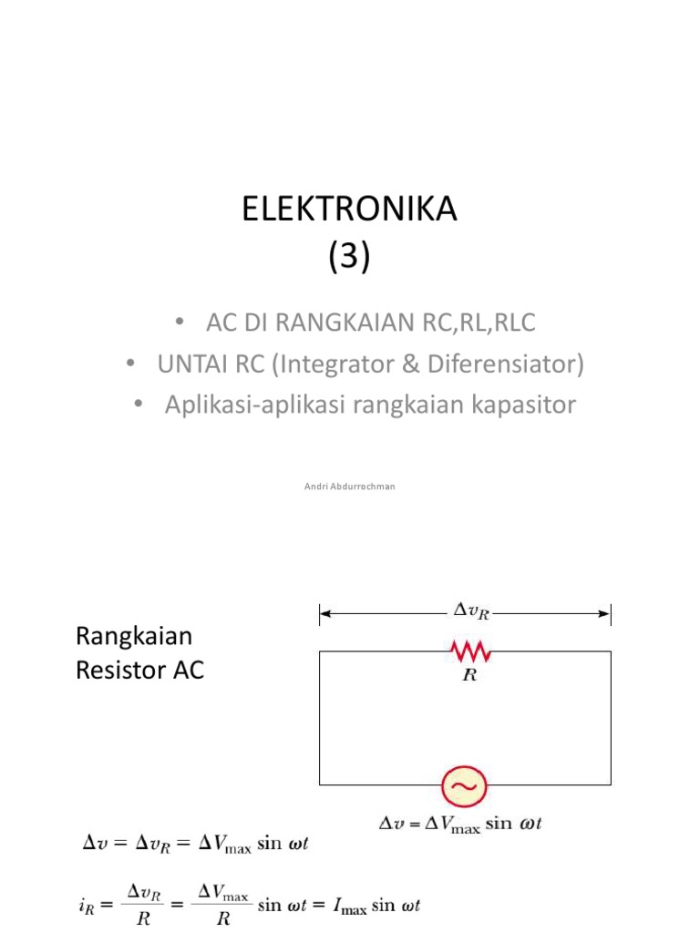 Rangkaian RC Integrator - Diferensiator | PDF