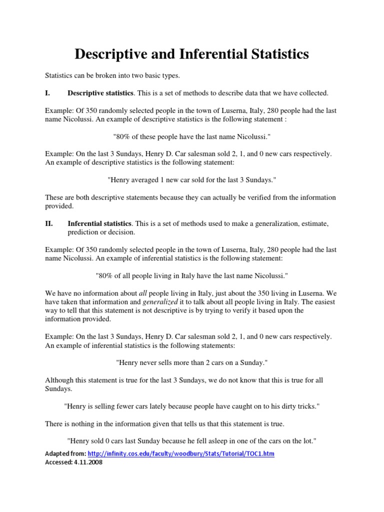 Descriptive and Inferential Statistics | PDF | Mode (Statistics) | Mean